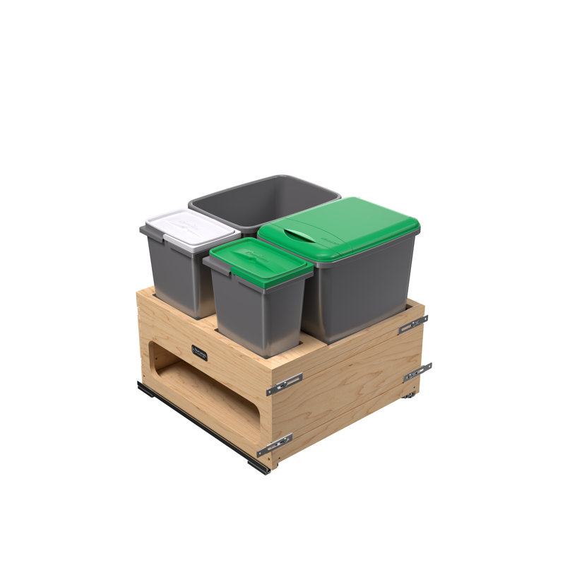 Rev-A-Shelf Wood Bottom Mount Pullout Waste/Trash Container With ...