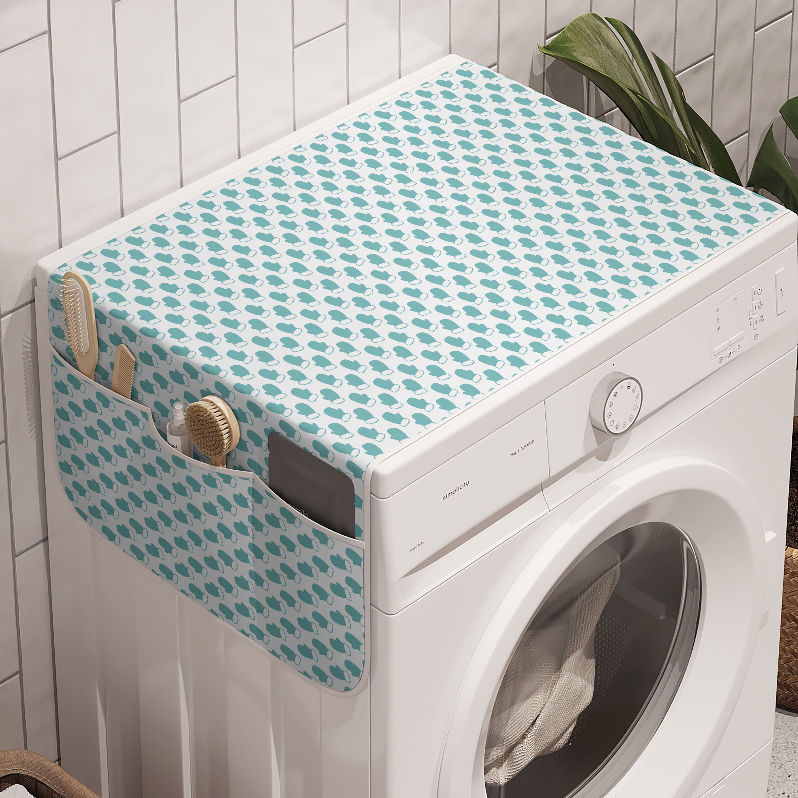 East Urban Home Turquoise Washing Machine Organizer Pack of 2 47" x 18. ...