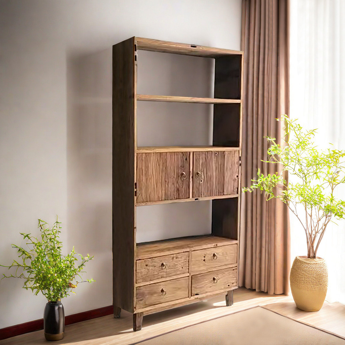 HomeCanvas Wabi-sabi Style Bookcase Display Case | Wayfair