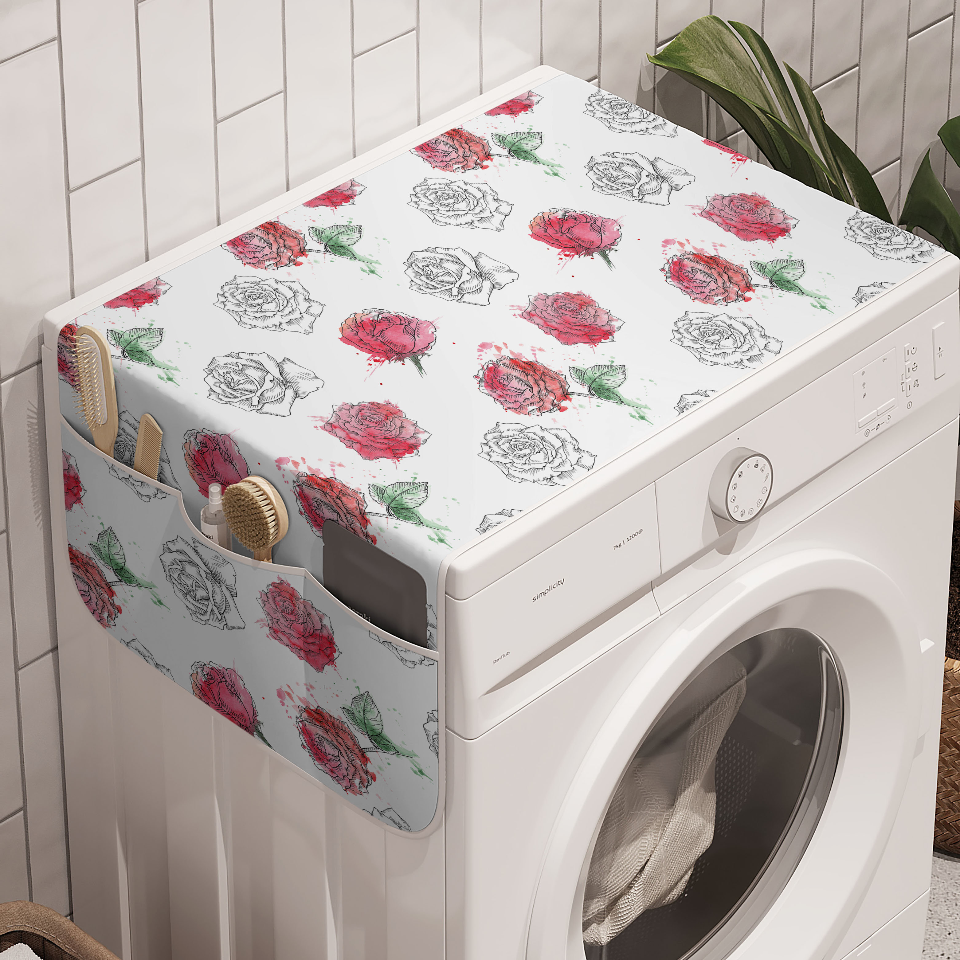 East Urban Home Vintage Rose Washing Machine Organizer Pack of 2 47" x ...