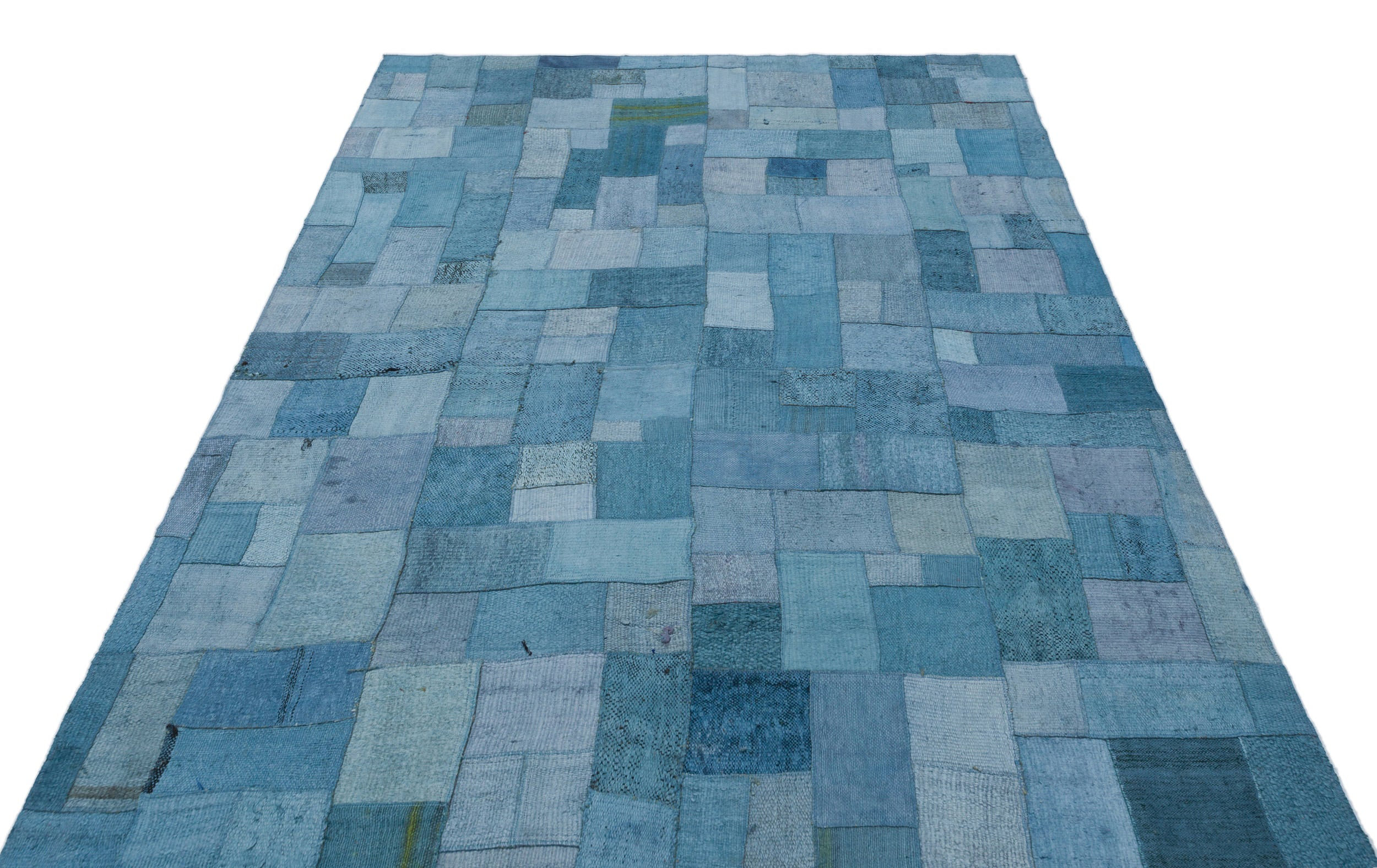 Lofy Teselya Blue Patchwork Wool Handmade Area Rug - Wayfair Canada