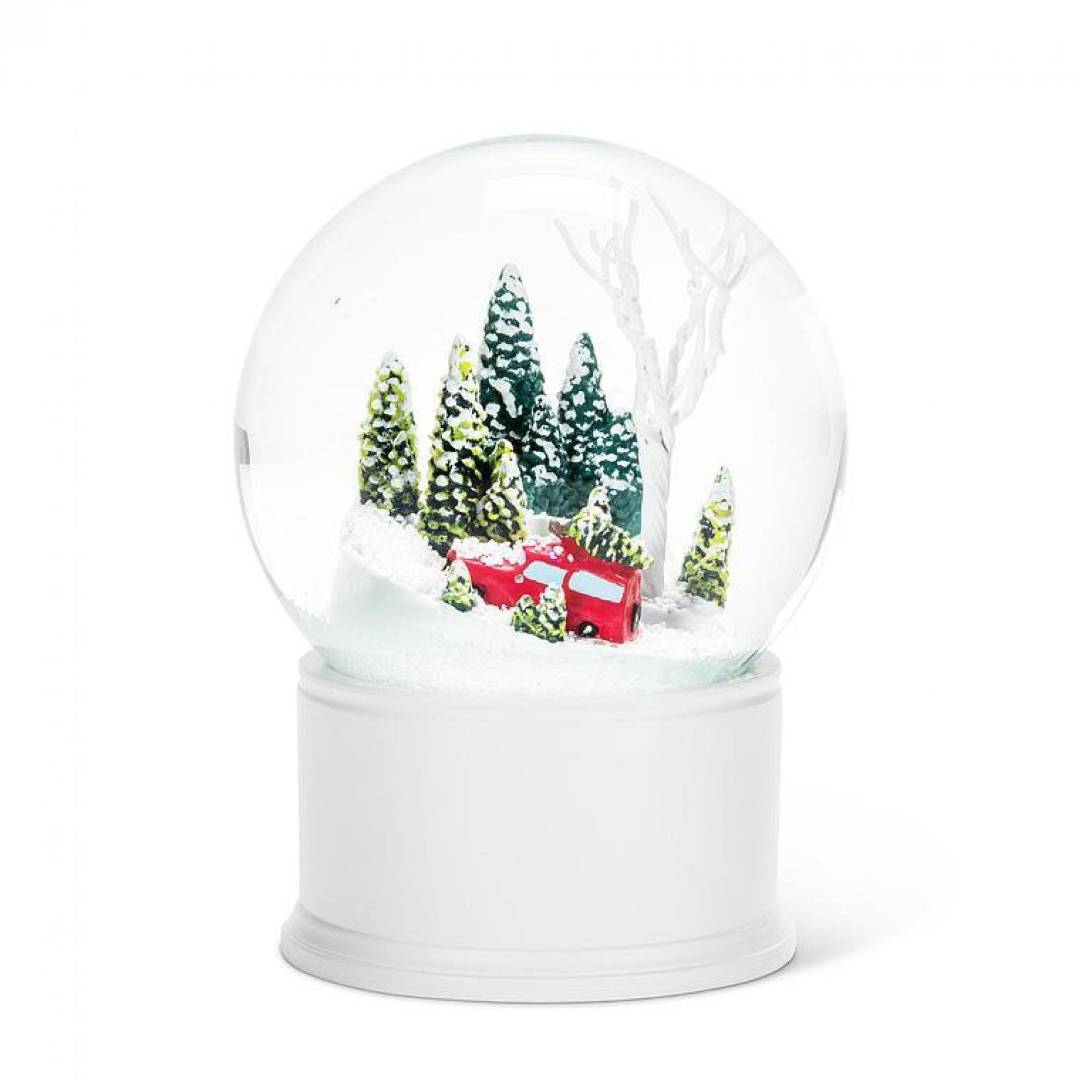 The Holiday Aisle® Car With Tree Driving Up The Forest Hill Snow Globe ...