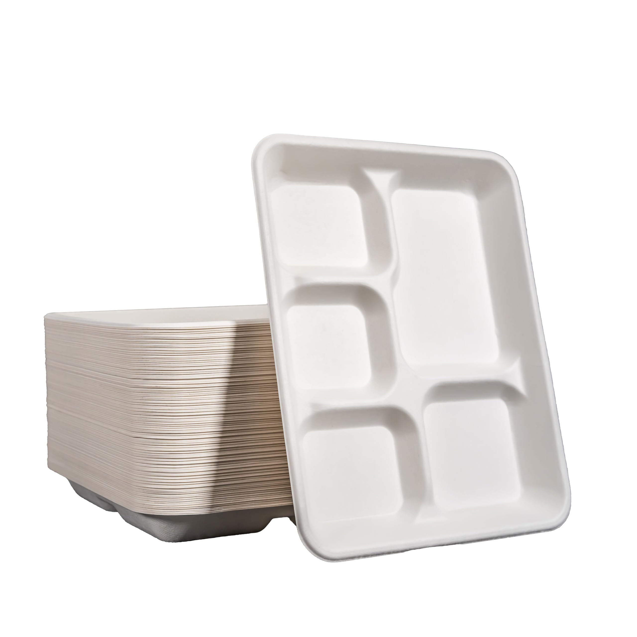 ACTIVE DOOR & WINDOW Stackable Plates 100 Pieces, 5 Compartment ...