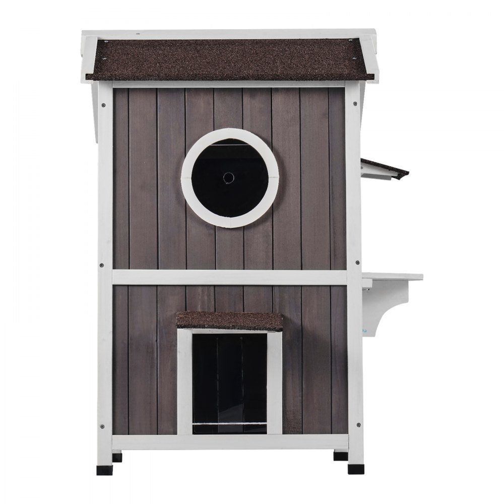 Archie & Oscar™ Outdoor Cat House 2-story Wooden Feral Cat Shelter with ...