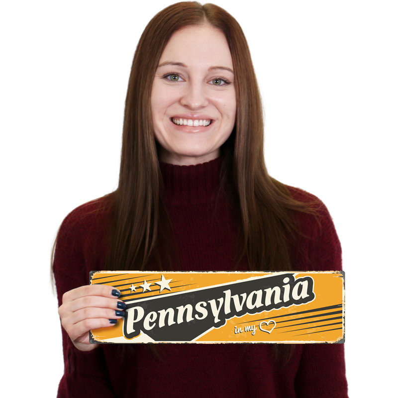 SmartSign Vintage Pennsylvania State Sign | Wayfair
