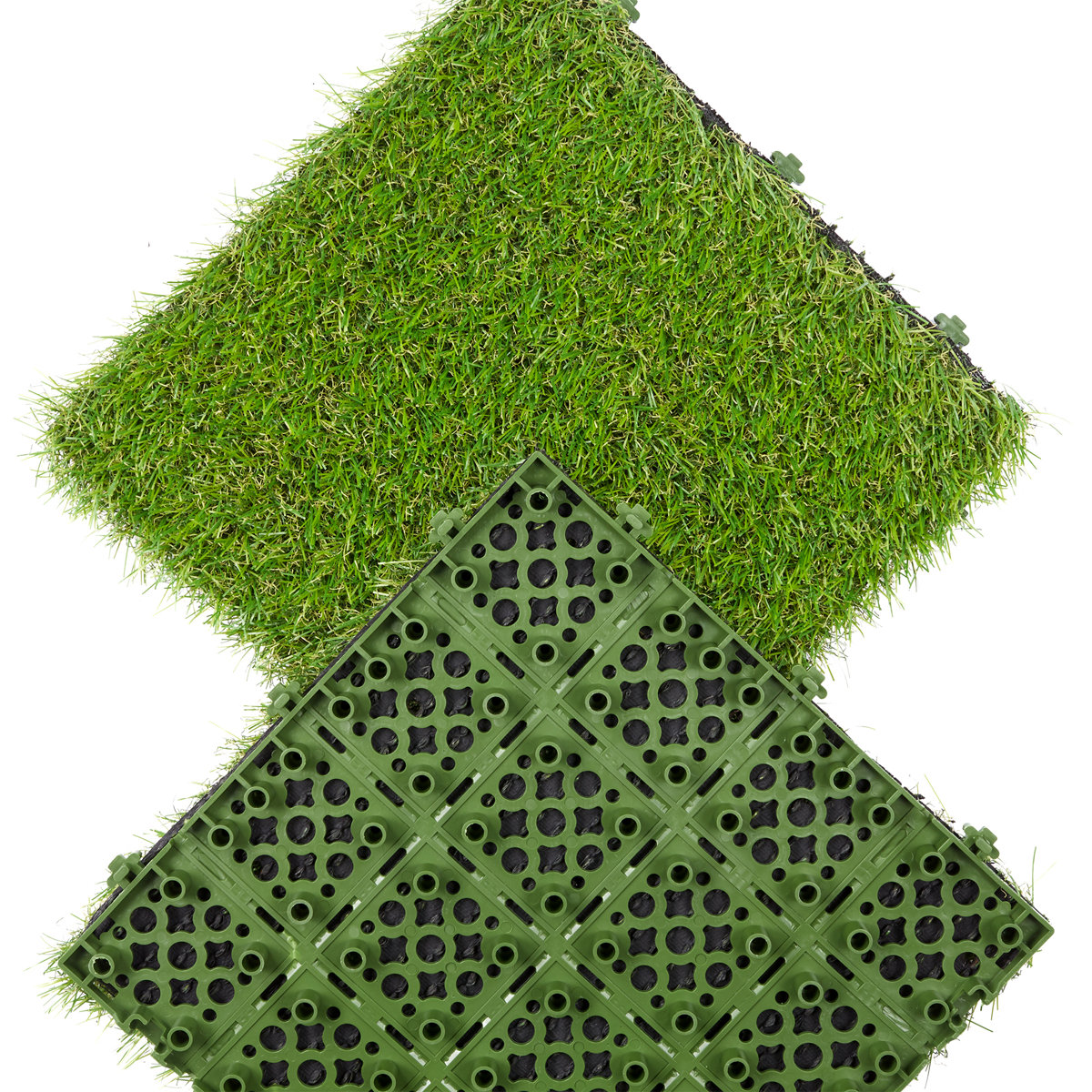 Ottomanson Evergreen Artificial Interlocking Turf & Reviews | Wayfair