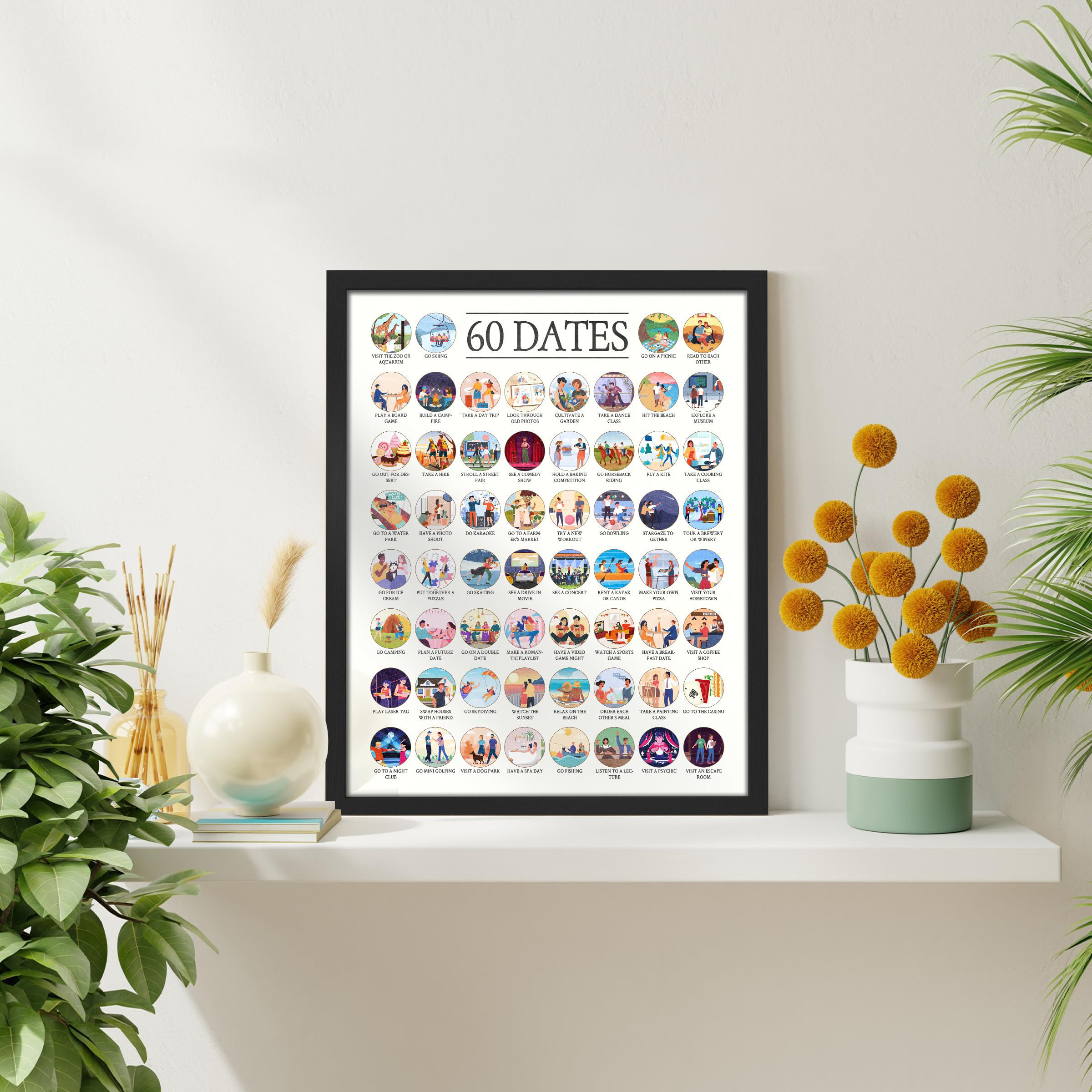 SIGNLEADER Creative Date Ideas Poster - 60 Unique Dates Collages Small ...