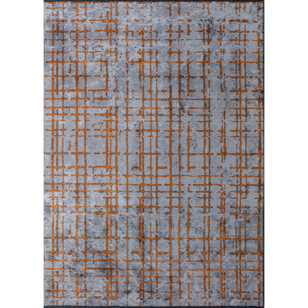 Woven Concepts Rapture Orange/Gray Abstract Luxury Area Rug | Wayfair