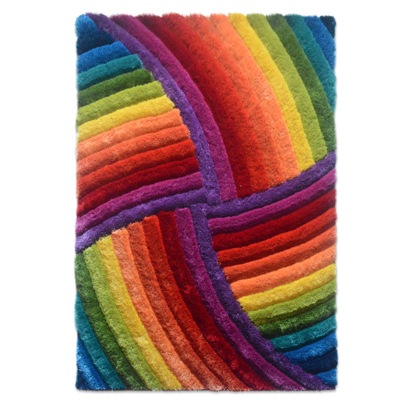 Orren Ellis Tufted Red/Yellow Area Rug & Reviews | Wayfair