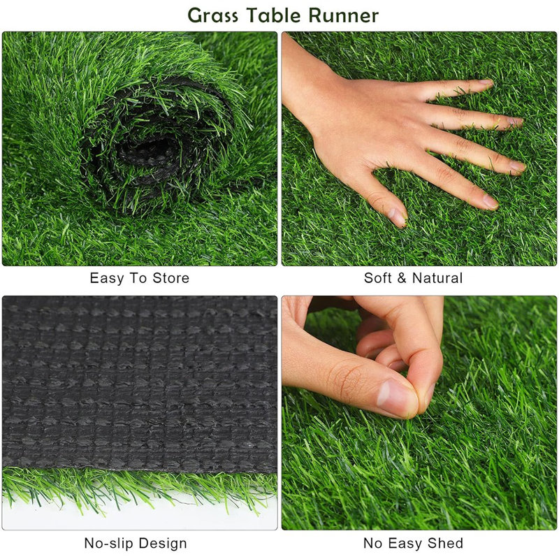 MAXAYA Artificial Grass Table Runners 12 X 108 Inch Green Grass ...
