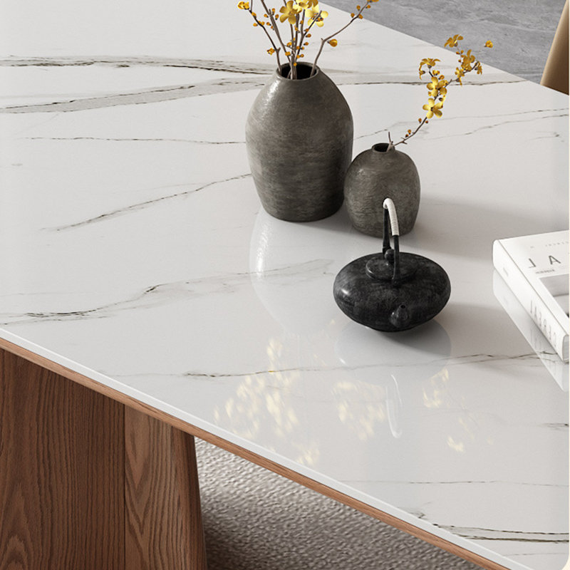 GearGlide Rectangular Minimalist Rock Slab Dining Table | Wayfair