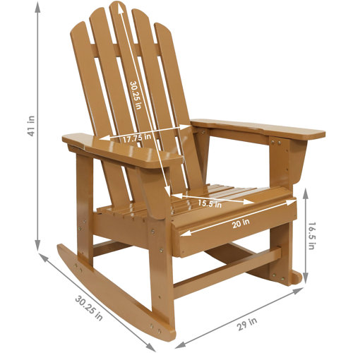 Latitude Run® Goldrick Classic Solid Wood Rocking Adirondack Chair ...
