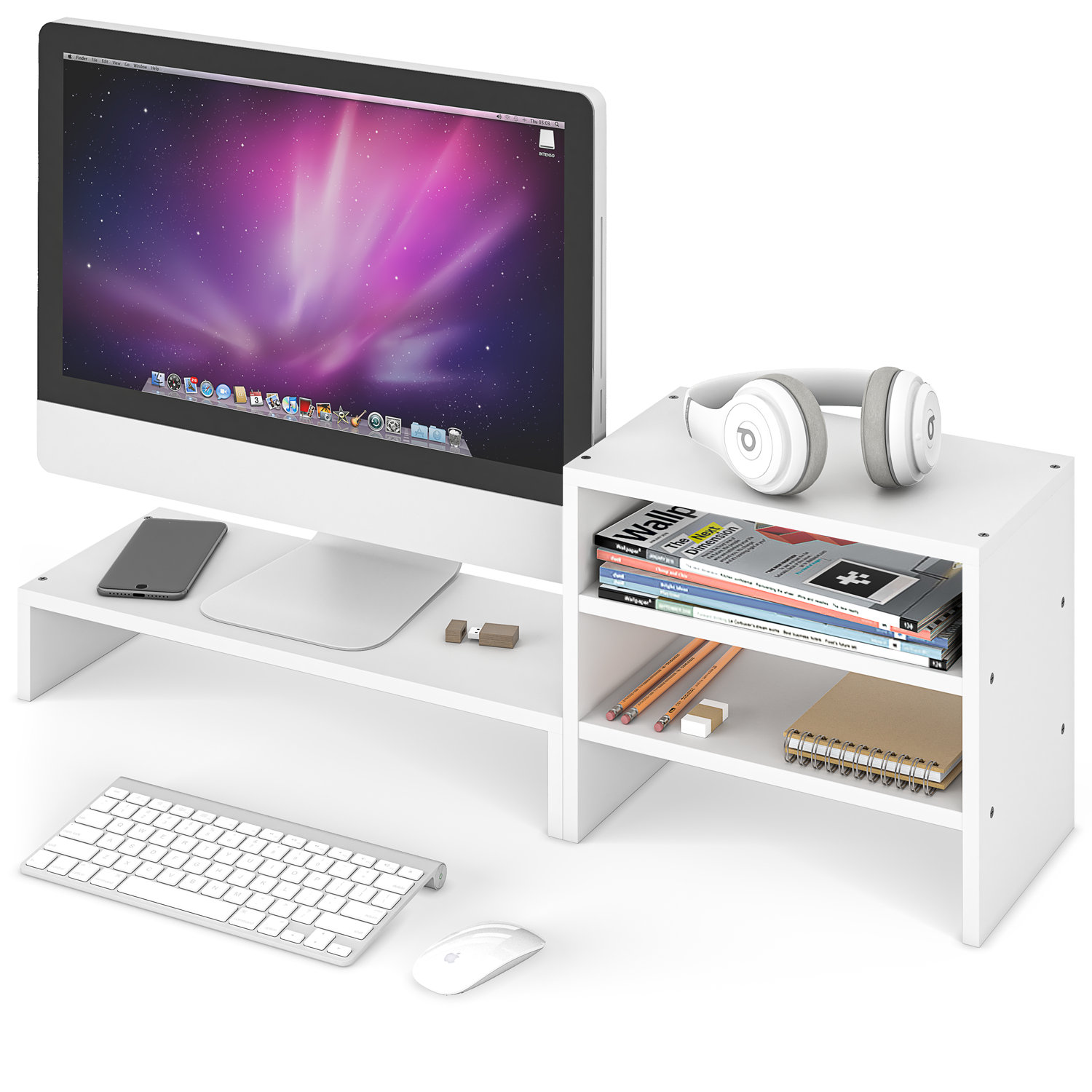 Ballucci 3 Tier Paper Organizer and Monitor Stand for Desk & Reviews ...
