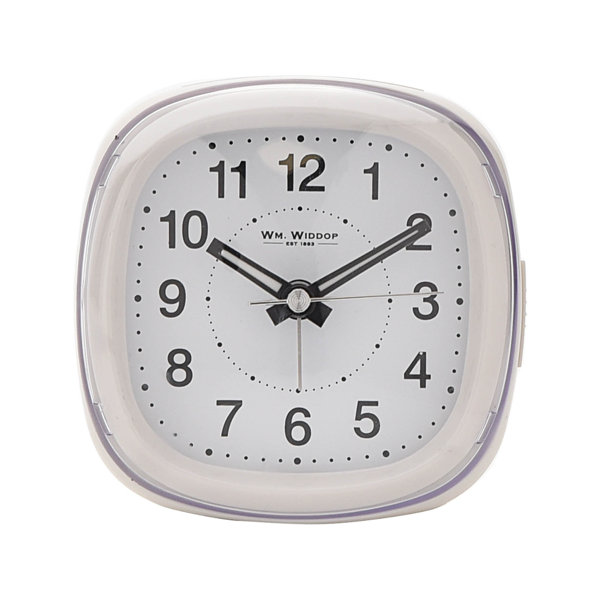 Wm Widdop Analog Quartz Alarm Tabletop Clock in White | Wayfair.co.uk