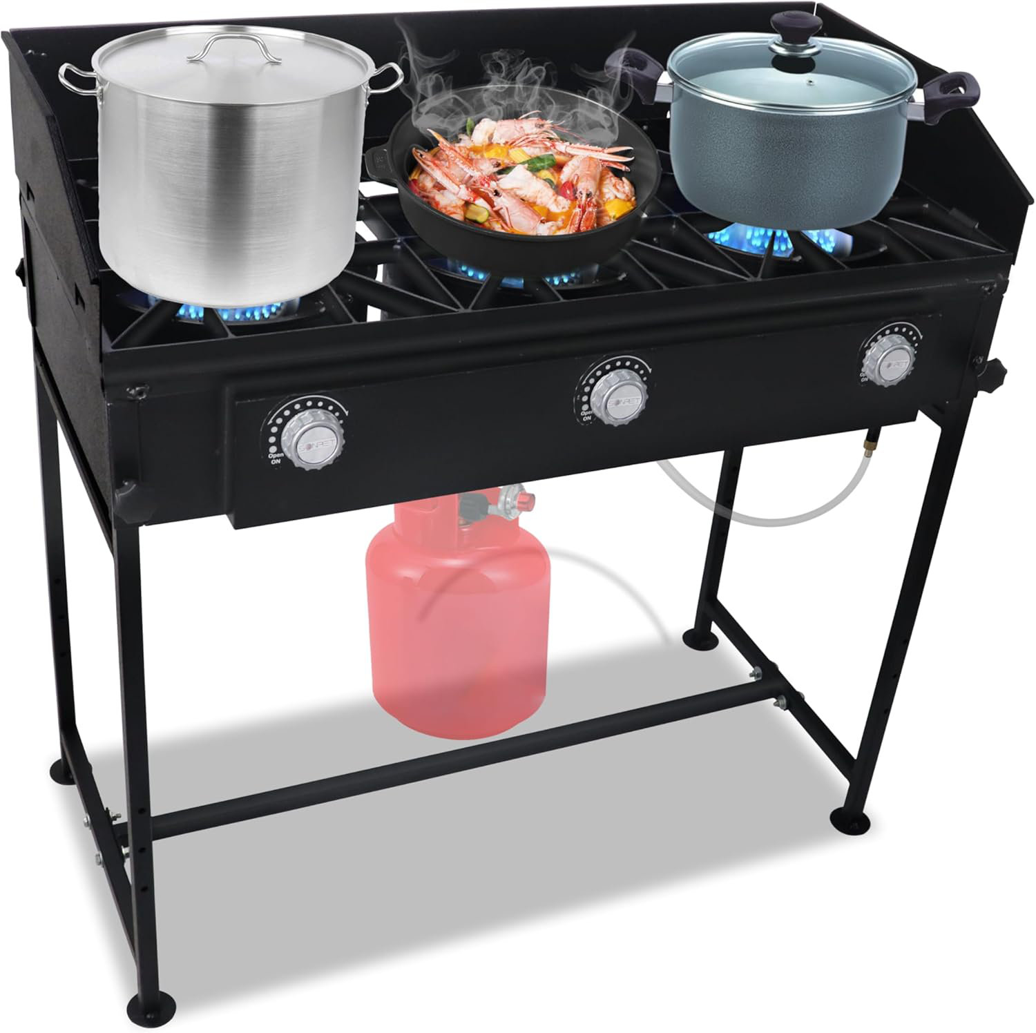 FEBTECH 3 Burner Propane Stove -225,000 High Btu Propane Burner Camping ...