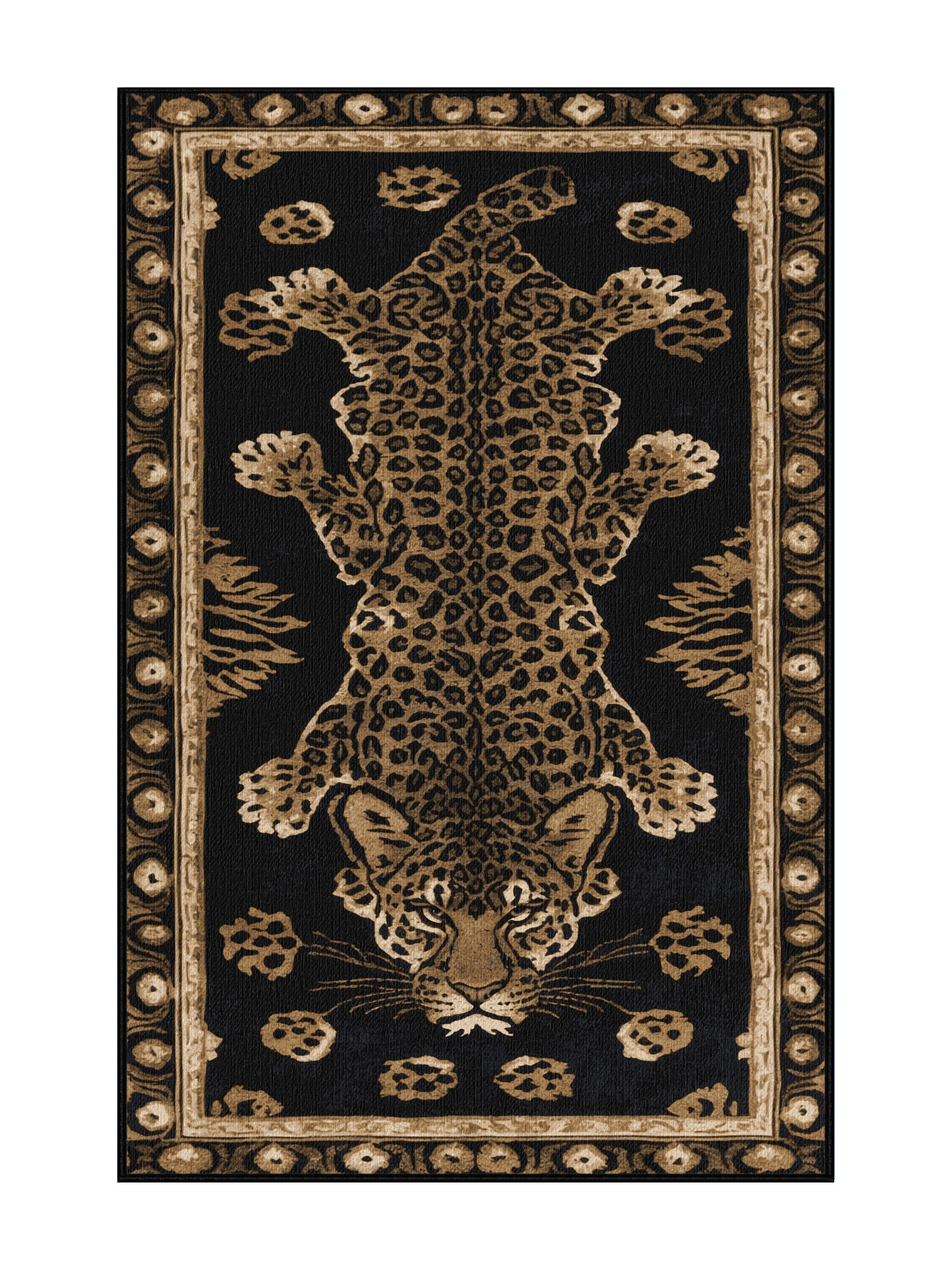 Everly Quinn Washable Black Leopard of Java Big Cats Area Rug | Wayfair