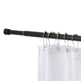 Matte Black Shower Curtain Rods You'll Love | Wayfair
