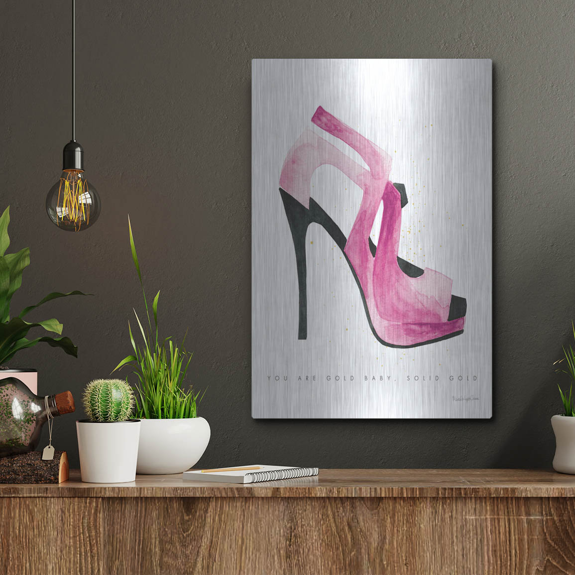 Mercer41 'Glitz And Glam V2 Pink' by Mercedes Lopez Charro Metal Wall ...