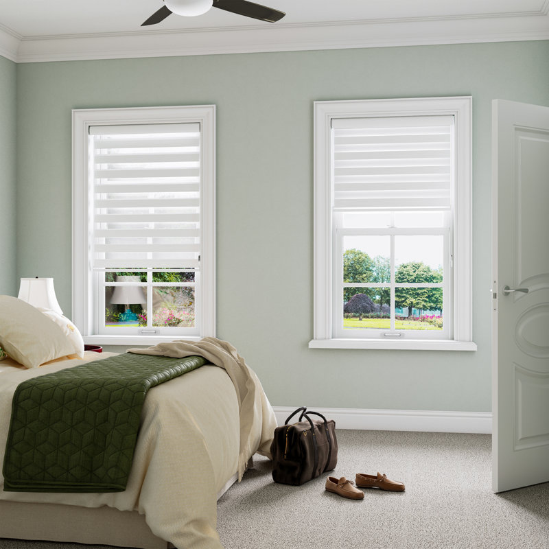 Symple Stuff Zebra Blinds Window Dual Layer Roller Shades, Corded ...