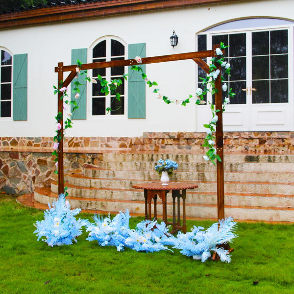 Scendor 7.3ft Wedding Arch Stand Square Wood Wedding Arches For ...