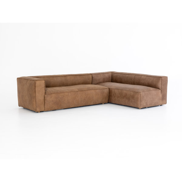 Trent Austin Design® Schoonmaker 120" Genuine Leather Sectional | Wayfair