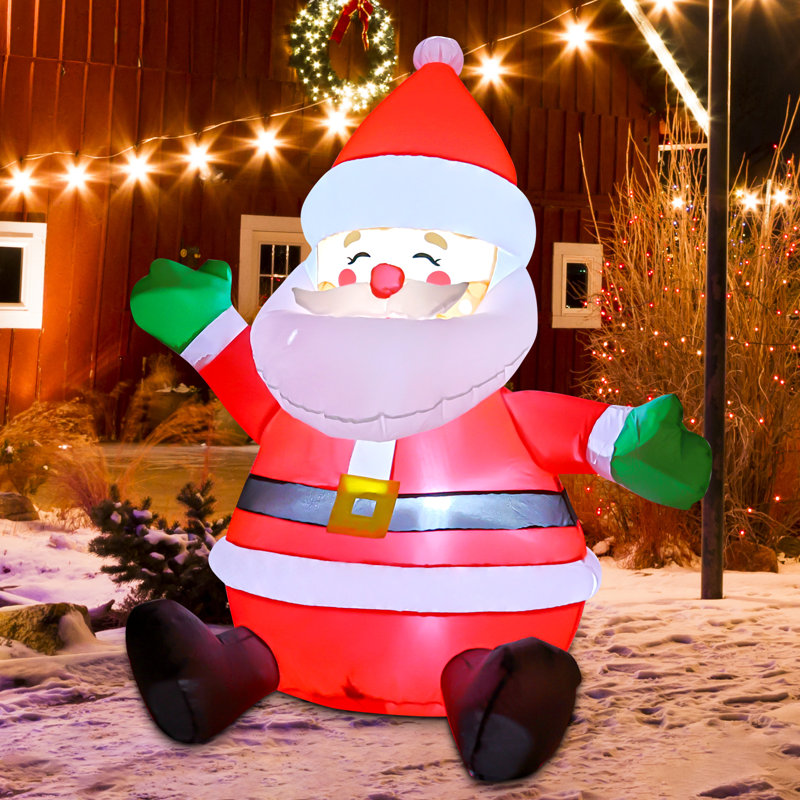 GOOSH Christmas Inflatable 5FT Sitting Santa Clause Christmas ...