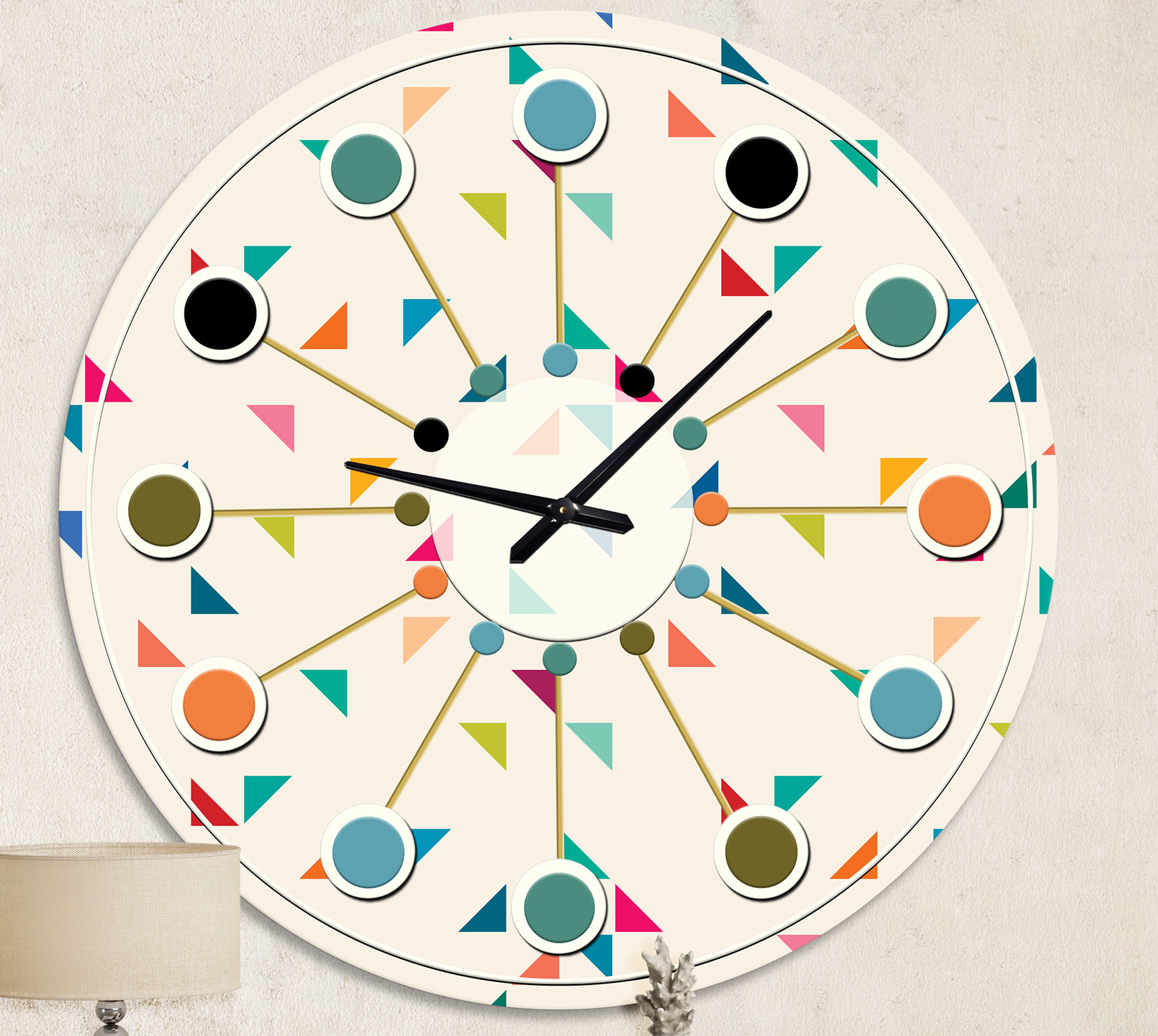 East Urban Home Abstract Triangular Retro Pattern I - Mid-Century ...