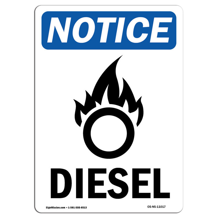 SignMission OSHA Notice - Diesel Sign With Symbol - Wayfair Canada