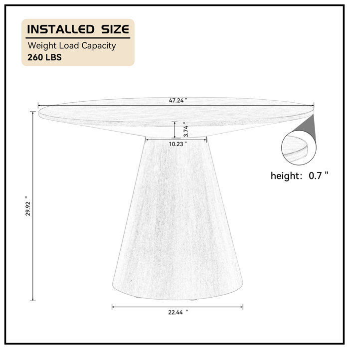 George Oliver Korentin Round Dining Table | Wayfair