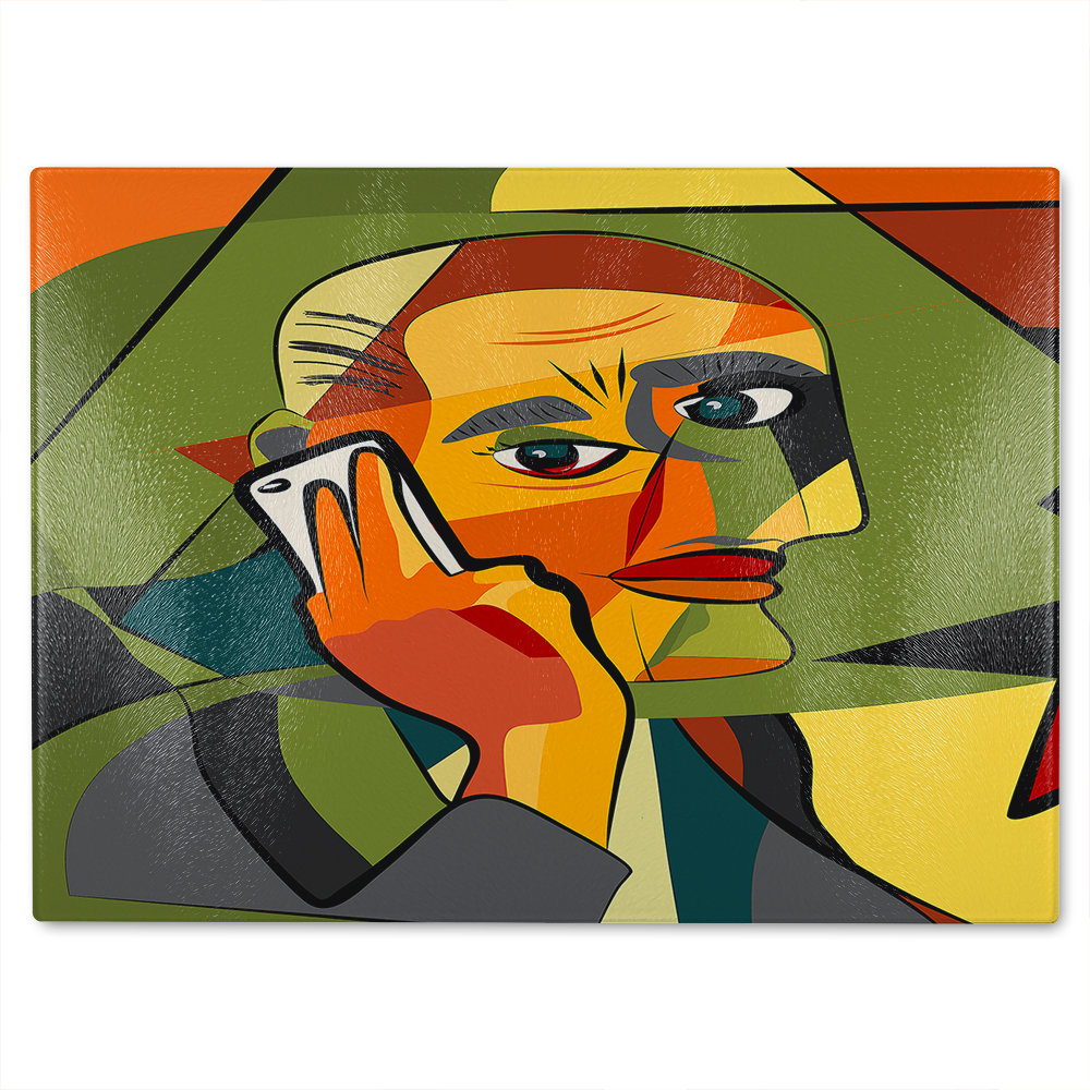 Andrew Lee Portrait cubism art style,man calls on a phone Designer ...
