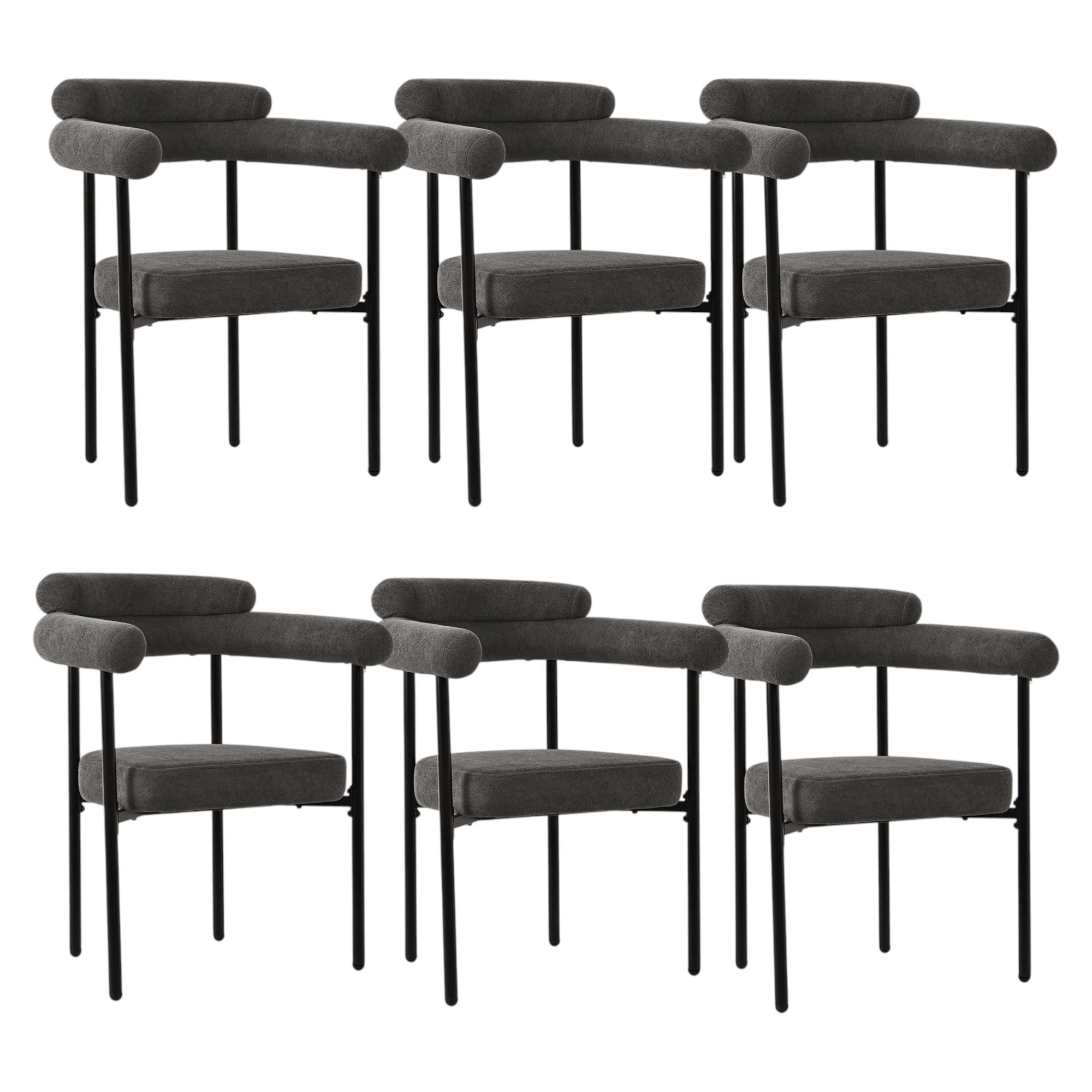 Ivy Bronx Dining Chairs Set Of 6 Upholstered Armchairs | Wayfair.co.uk