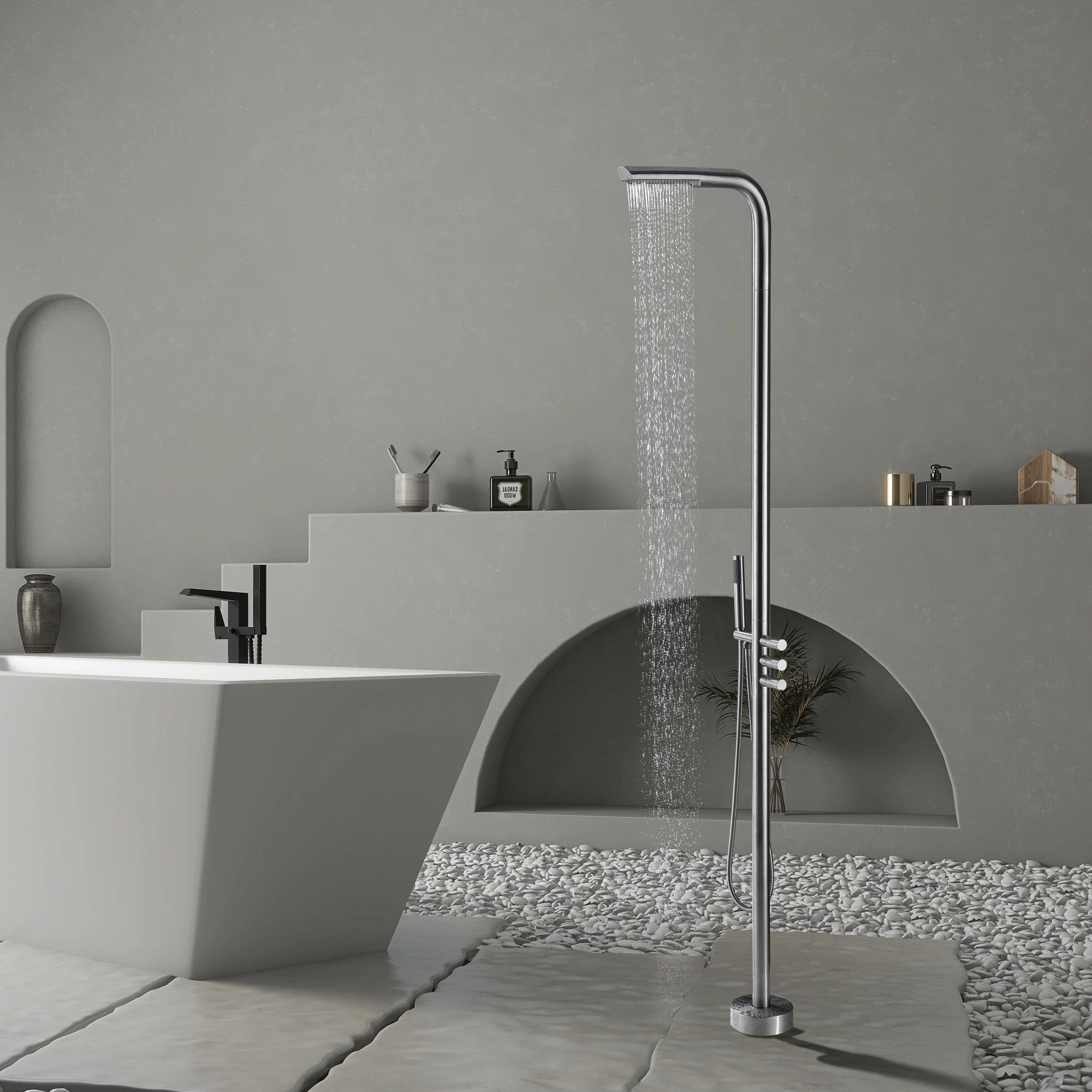 MODLAND Standing Shower Faucet with Rough-in Valve Outdoor Shower | Wayfair