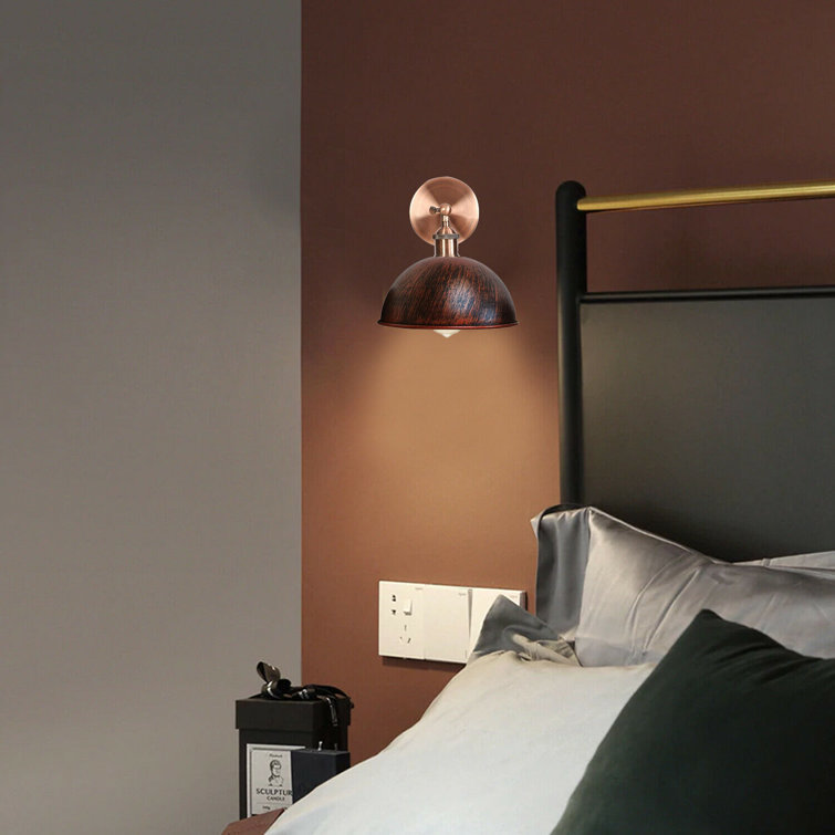 Borough Wharf Janessa 1-Light Iron Swing Arm Dome Wall Sconce | Wayfair ...