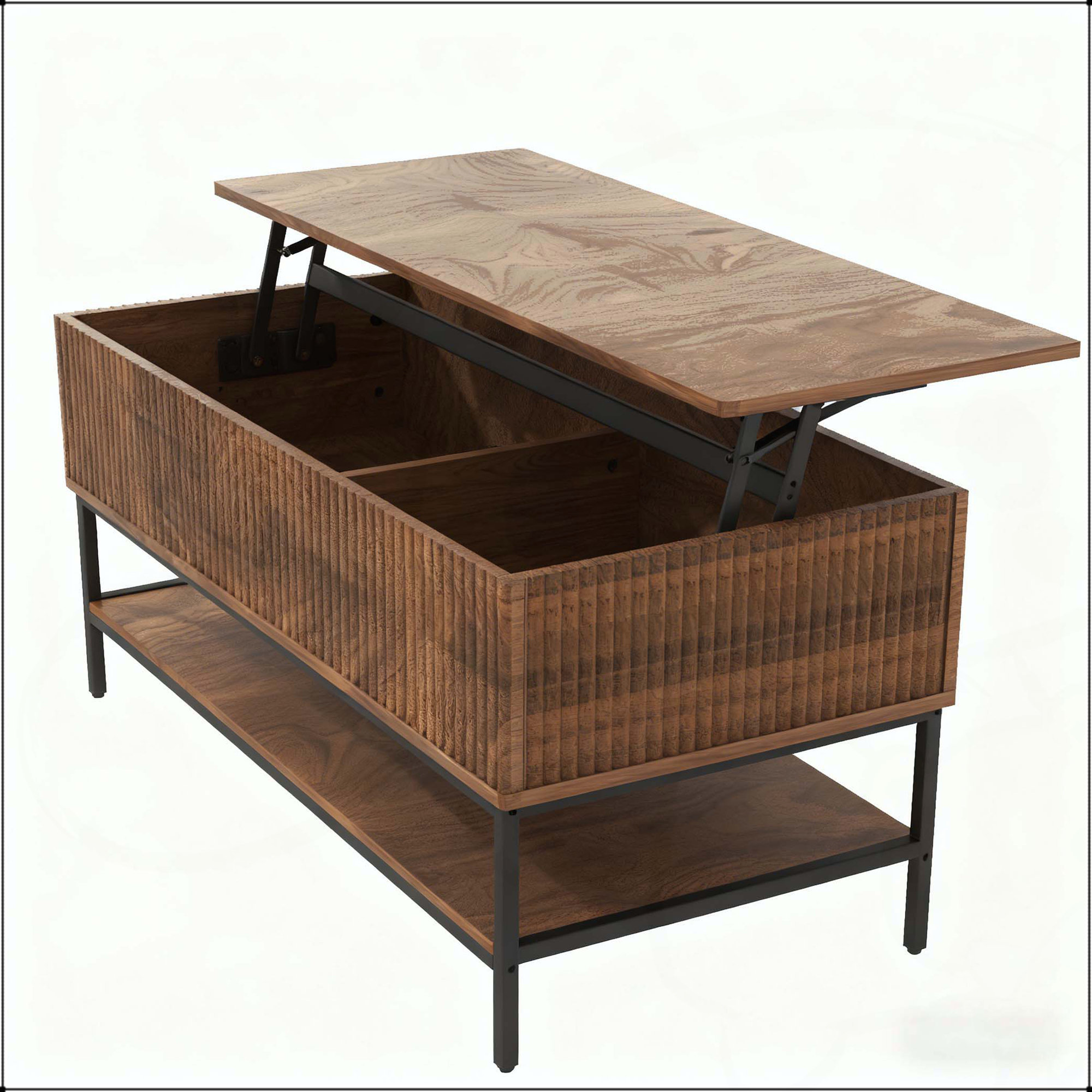 Latitude Run® Lift Top Coffee Table 39.4 Inch Rectangle, Farmhouse ...