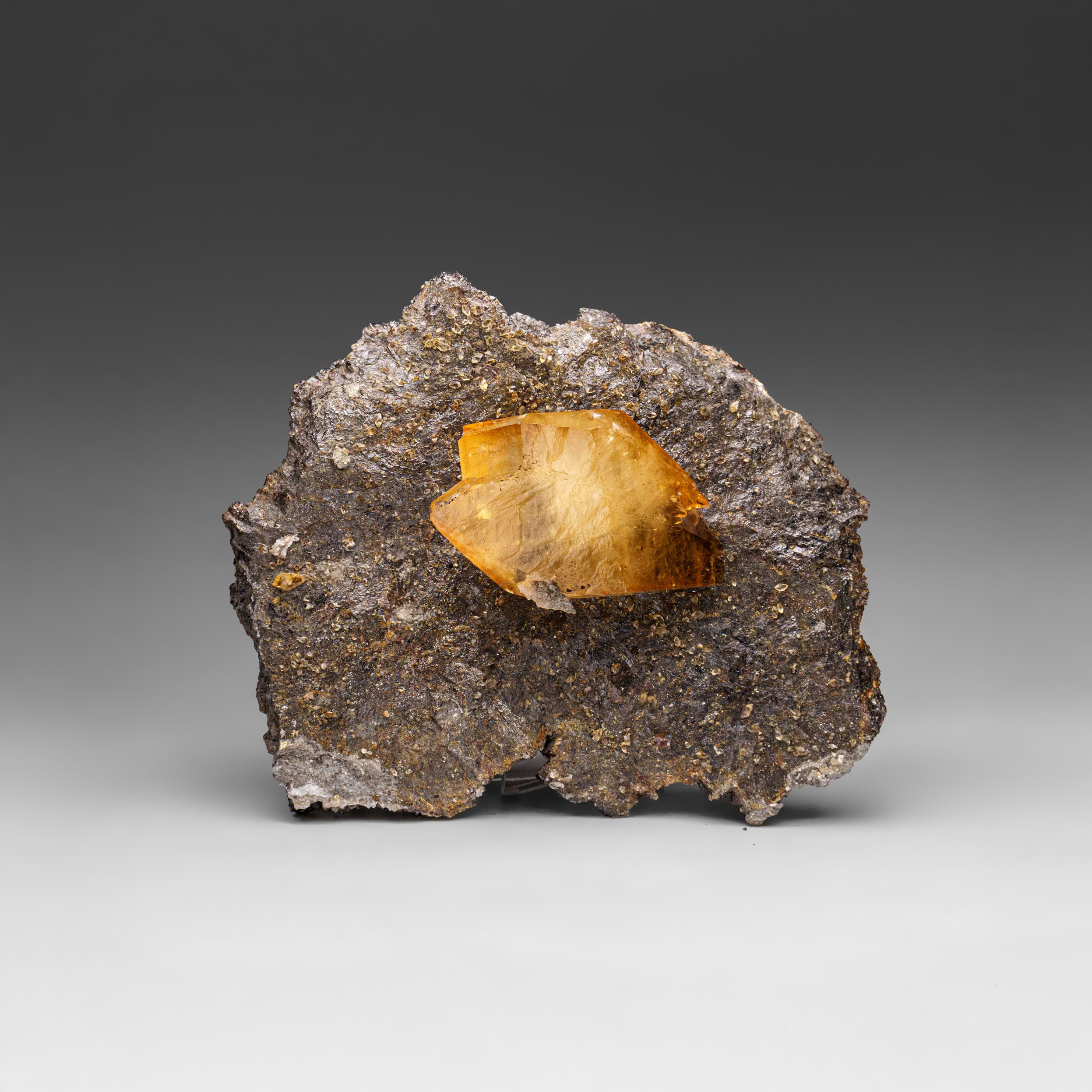 Astro Gallery of Gems Golden Calcite With Sphalerite Crystal From ...