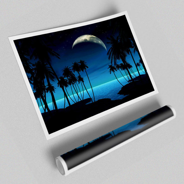 East Urban Home Paradise Island Moon - No Frame Photograph | Wayfair.co.uk