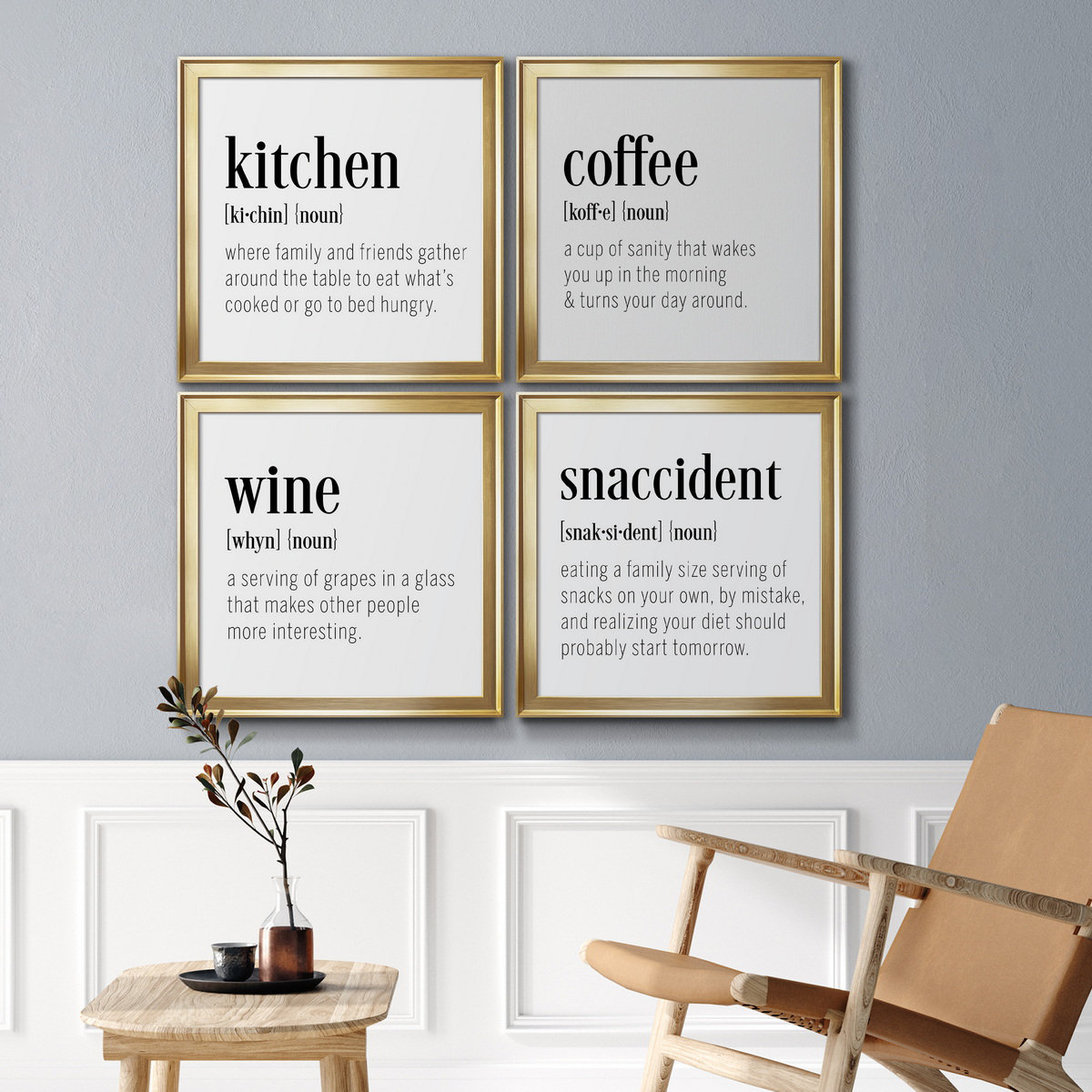 Wexford Home Kitchen Definition - 4 Piece Picture Frame Textual Art Set ...