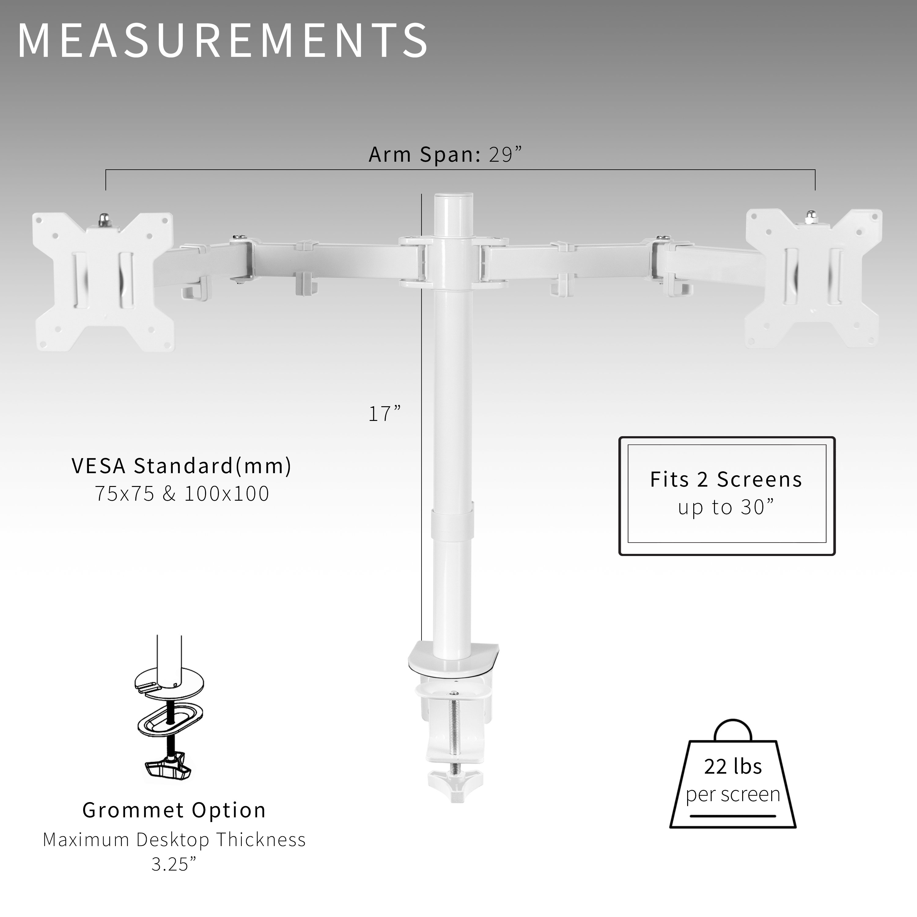 VIVO Dual Monitor Desk Mount Adjustable Stand, Fits Screens up to 30 ...