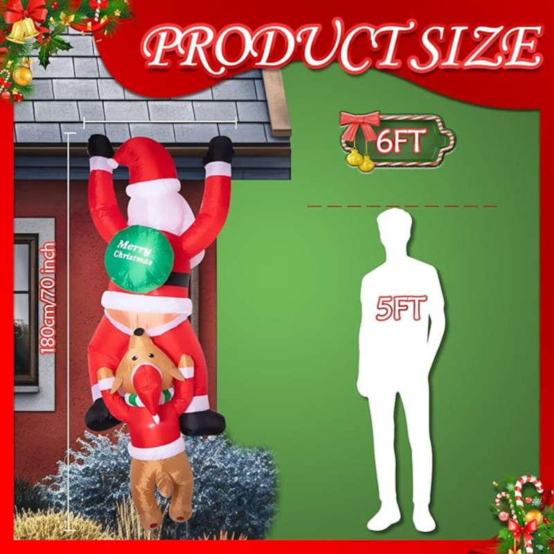 The Holiday Aisle® 6Ft Outdoor Hanging Christmas Inflatables ...