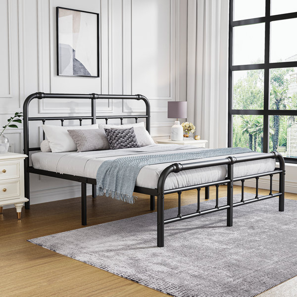 Williston Forge Ashwyn 18" High Platform Bed Frame, Victorian Style, No ...