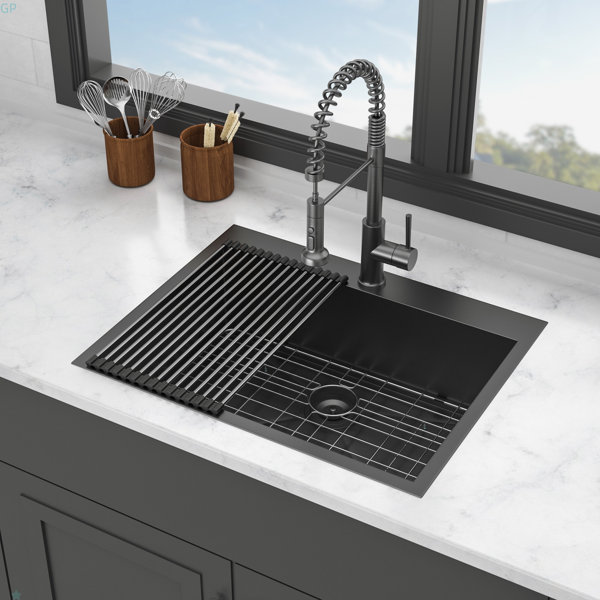 Go Peak Track 25 Kitchen Sink Drop In - 25X22 Gunmetal Black Drop In ...