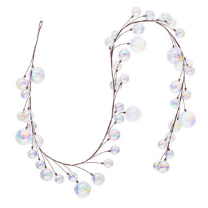 The Holiday Aisle® 10' Clear Iridescent Branch Ball Wire Garland | Wayfair
