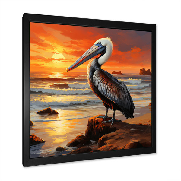 Highland Dunes Sunset Shoreline Pelican Harmony I - Pelican Wall Art ...