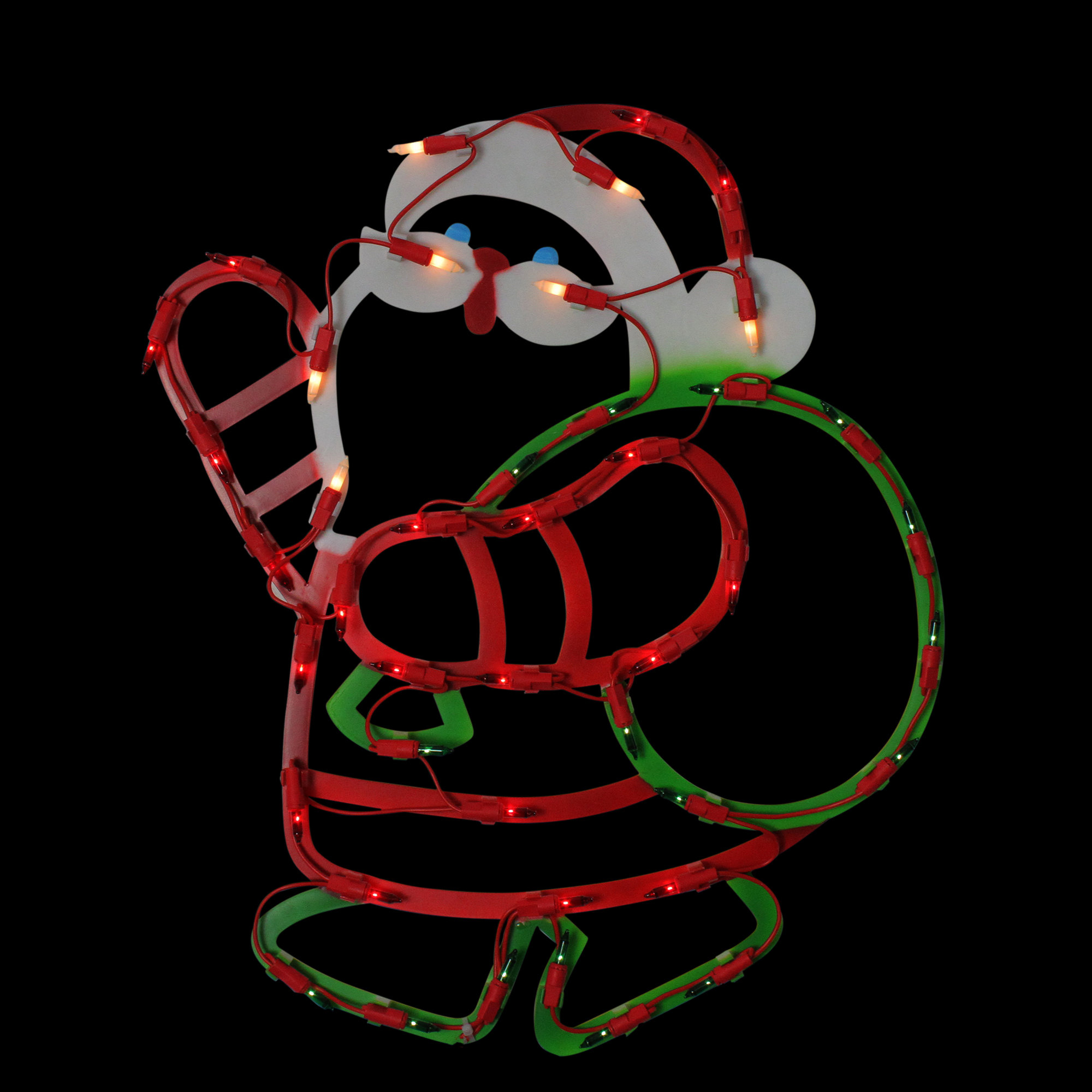 Northlight Seasonal Lighted Santa Claus with Gift Sack Christmas Window ...
