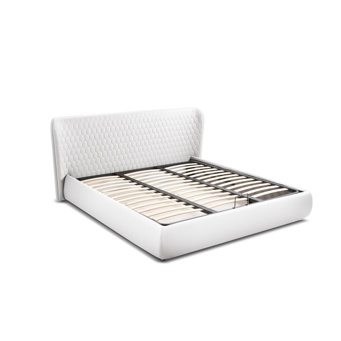 Casabianca Furniture Vegan Leather Metal Wingback Storage Bed | Wayfair