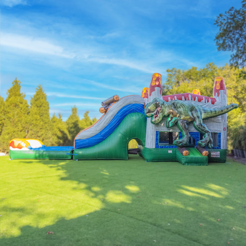 XJUMP Dinosaur Commercial Grade Bounce House Water Slide (with Pool and ...