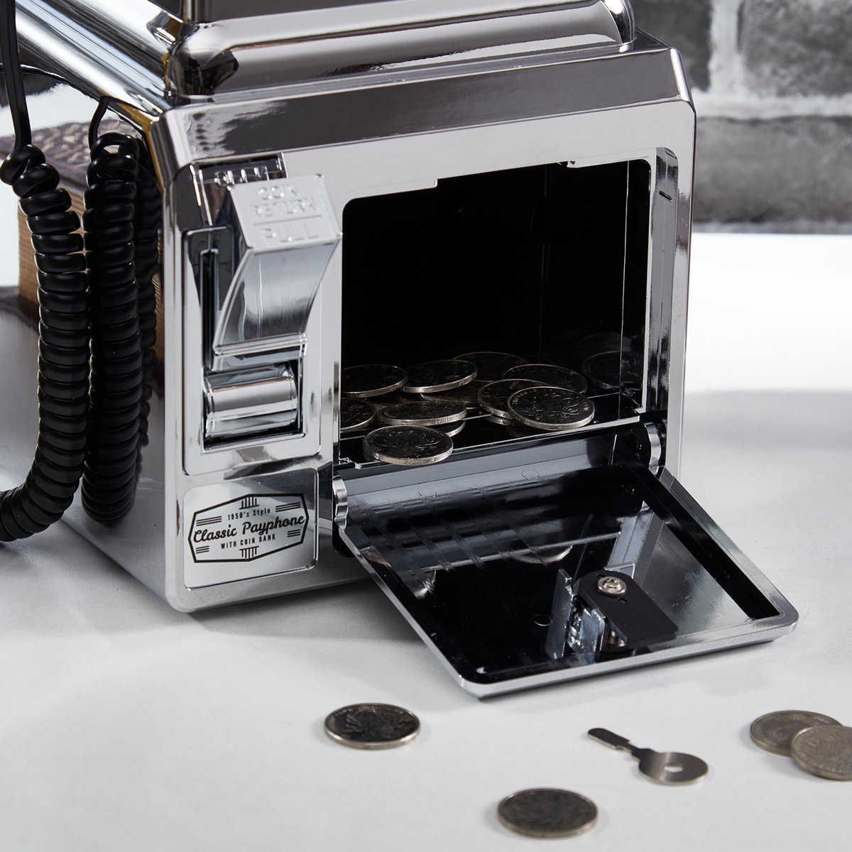 Ryan Bros. American Retro 1950's Payphone with Coin Bank | Wayfair