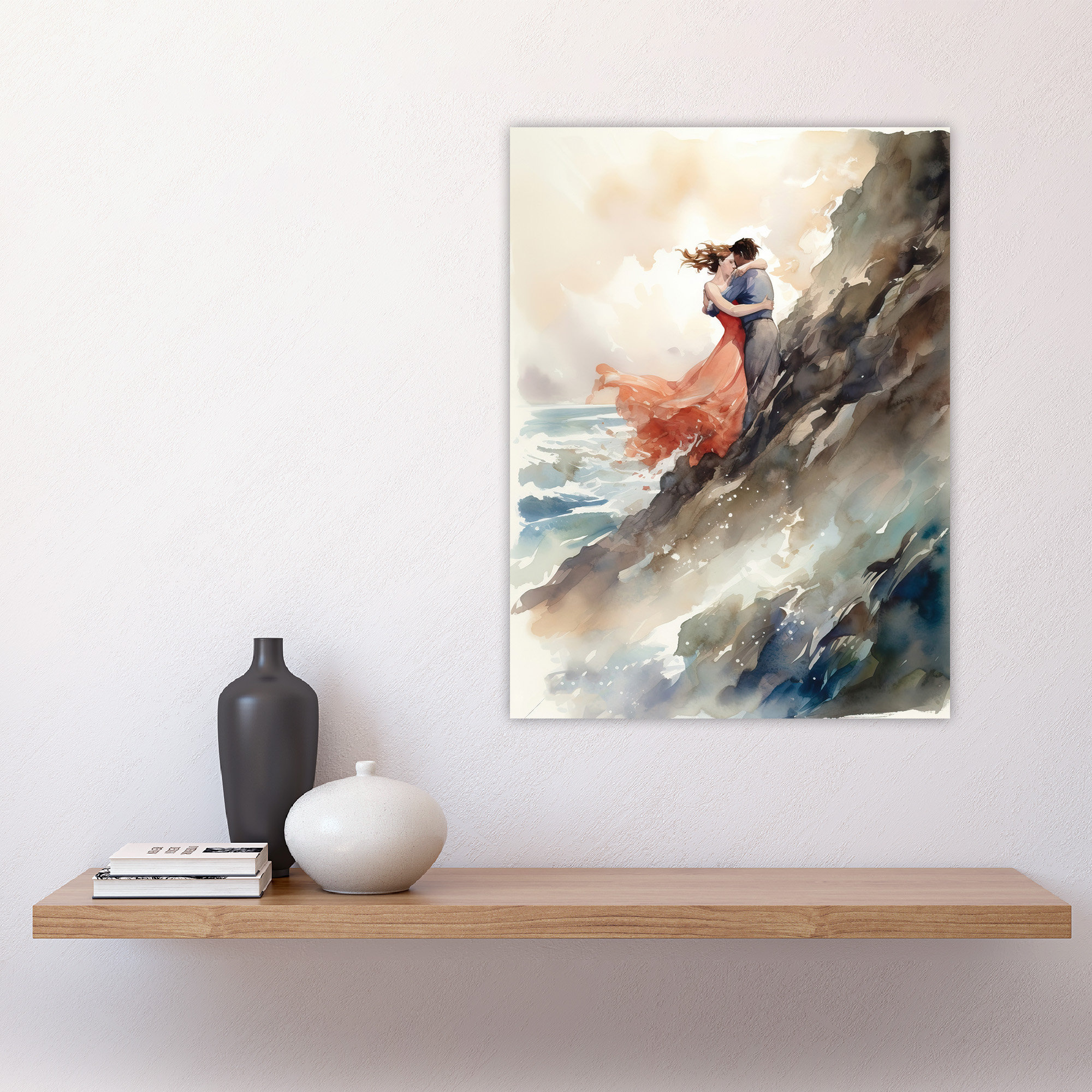 House of Hampton Wall Art Print Forbidden Love Watercolour Painting ...