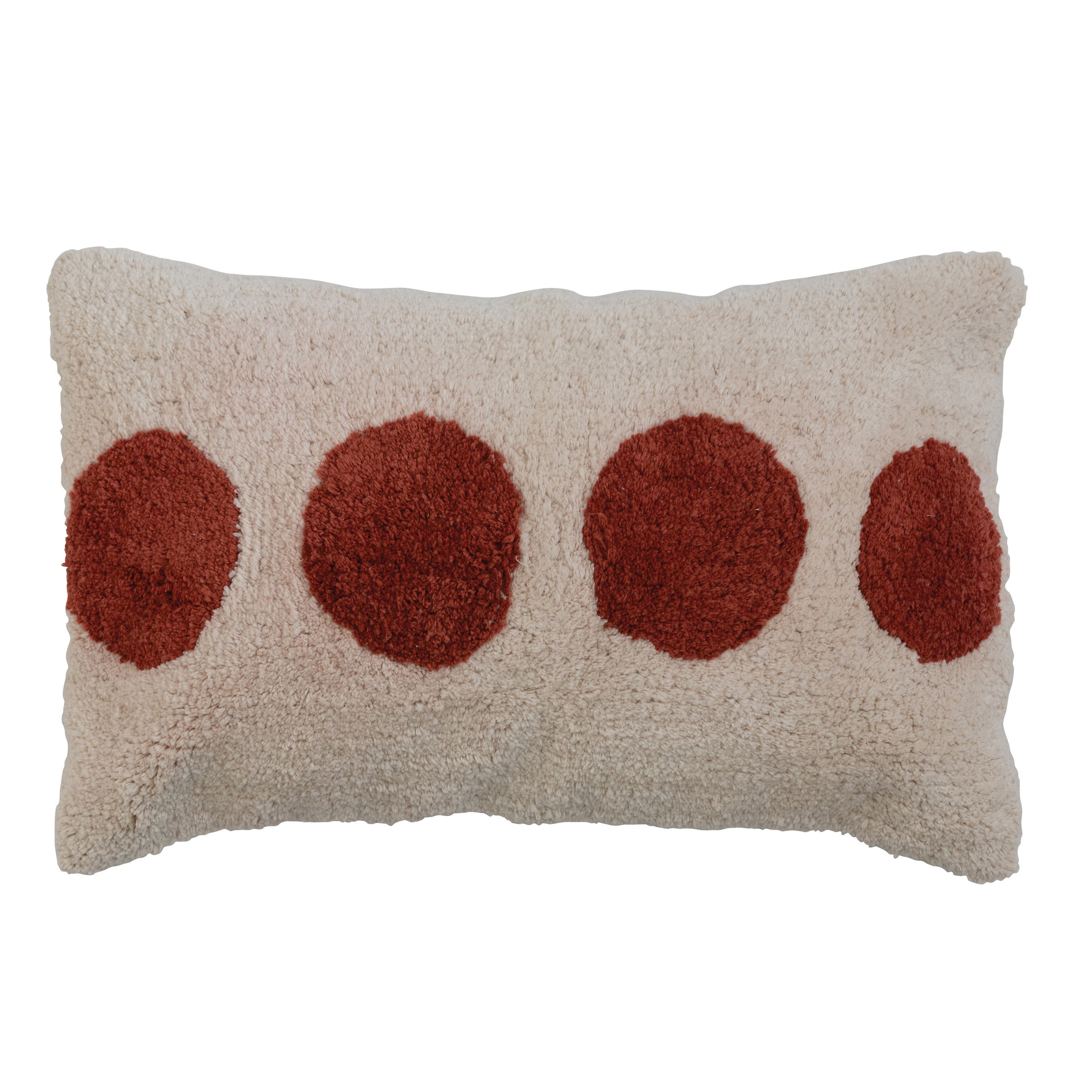 Creative Co-Op Fuzzy Dot Textiles 100% Cotton Lumbar Rectangular Pillow ...