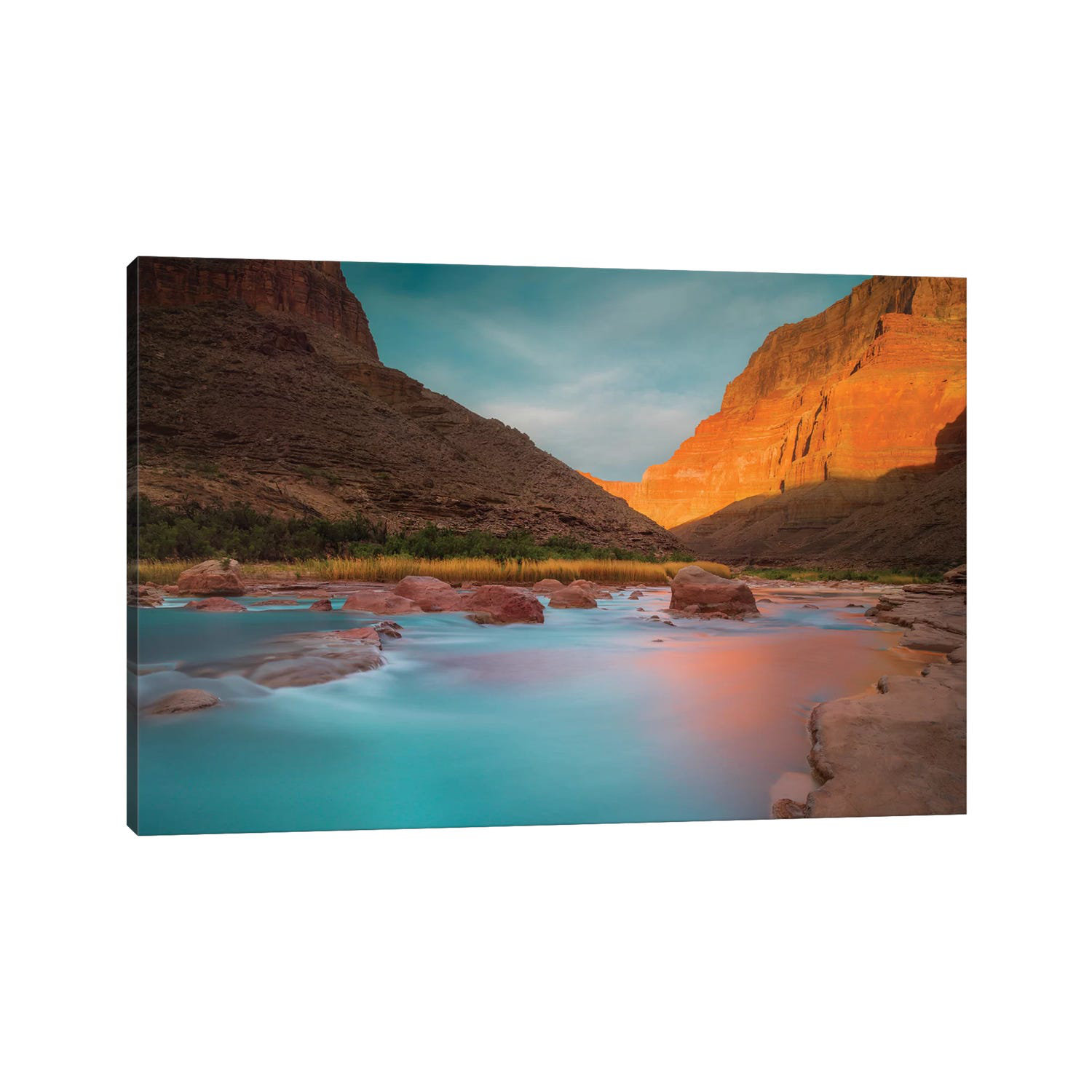 East Urban Home Landscape With Little Colorado River In Canyon, Chuar ...